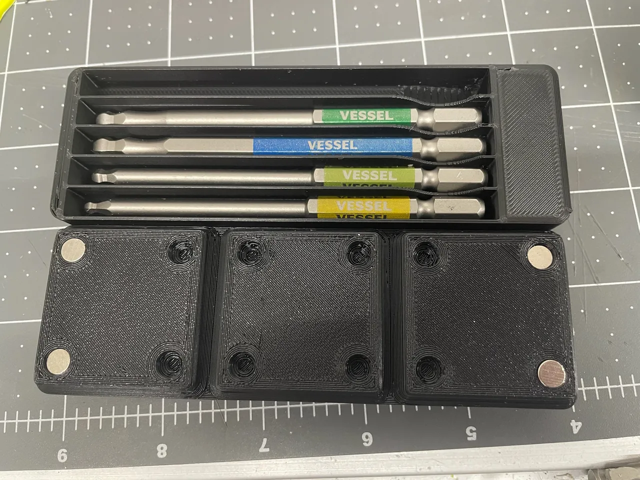 Gridfinity 5x 100mm Driver Bit Bin with Press Fit magnet (Not stackable ...