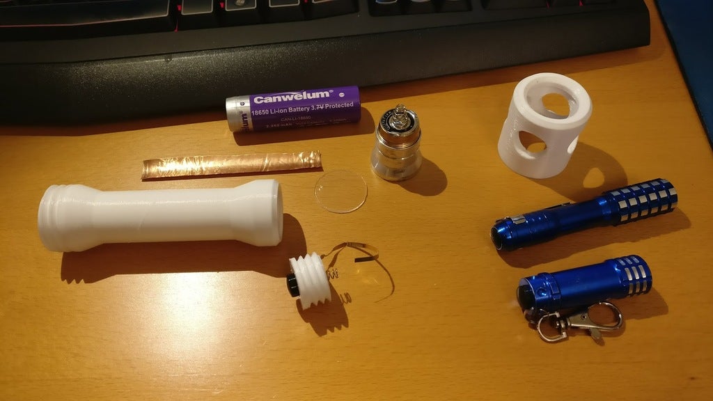 Flashlight body for LED/reflector drop-in module by Larry Guo ...