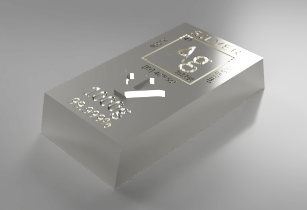 Silver Ingot Model by Julie Bowen | Download free STL model ...