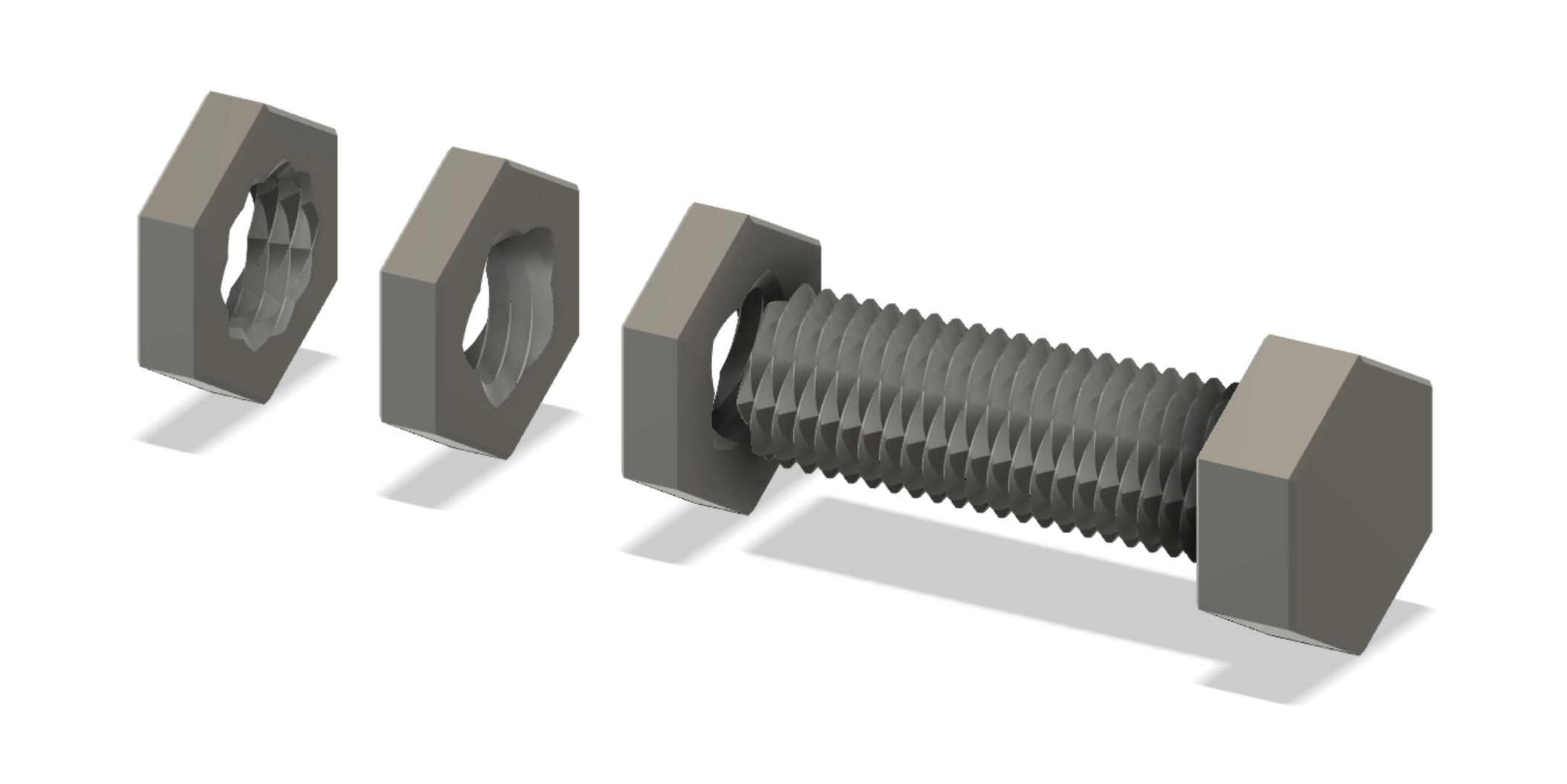 Two-way bolt and nuts by Ville Lehtimäki | Download free STL model ...