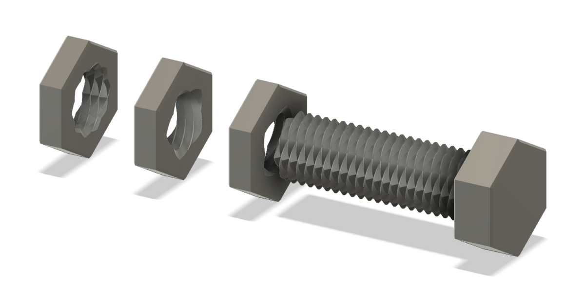 Two-way bolt and nuts by Ville Lehtimäki | Download free STL model ...