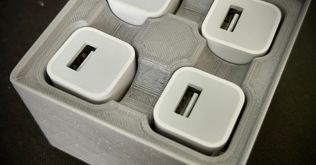 Gridfinity Apple USB Plug Storage (U.S.) by BenBreaksThings | Download ...