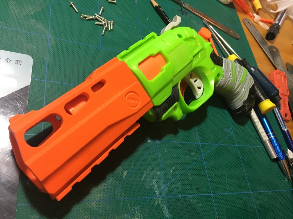 Nerf DoubleStrike 'Rhino' barrel shroud by Ten_Trillion_Hotdogs ...