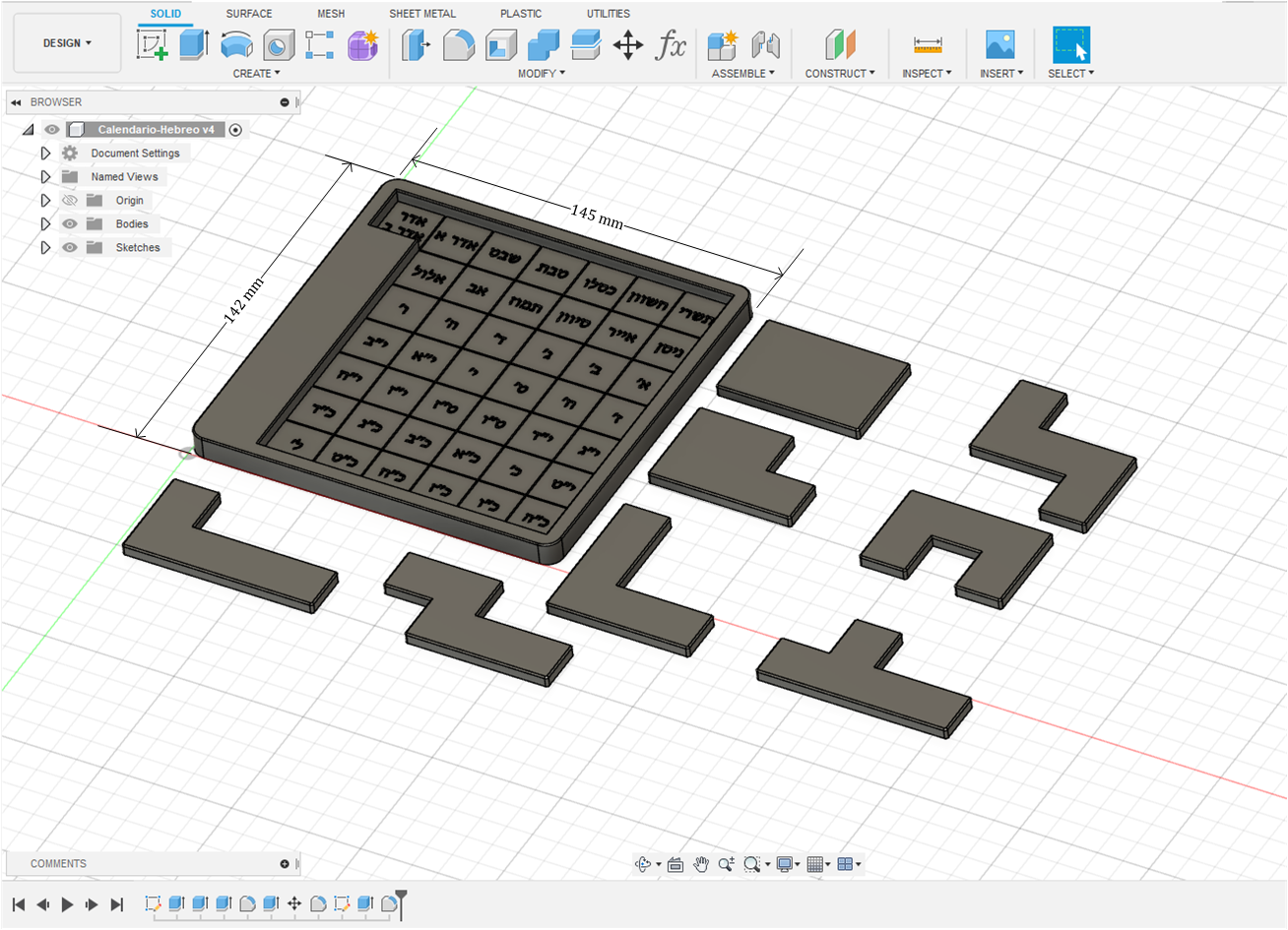 Jewish Calendar - Puzzle a day by rbid | Download free STL model ...