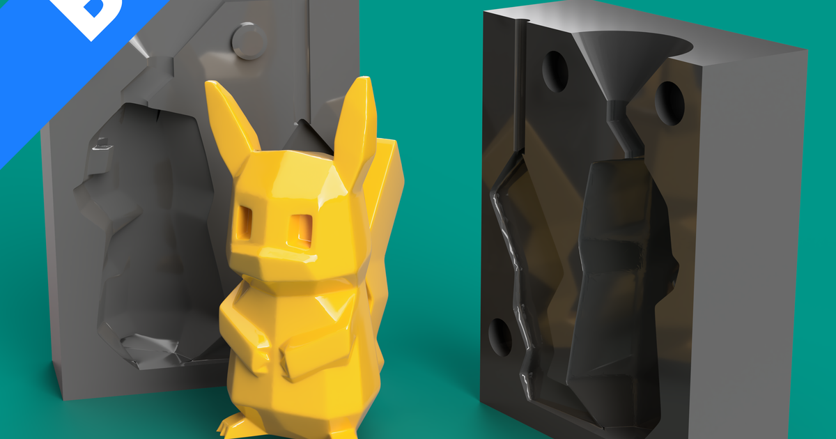 Low-Poly Pikachu - Mold (beta) by Odd Inventor | Download free STL ...