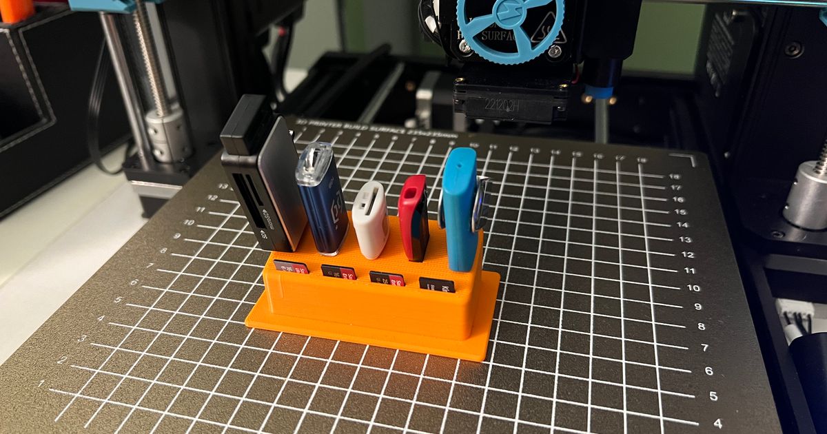 USB and Micro SD desk organizer by pimpyourprinter | Download free STL ...