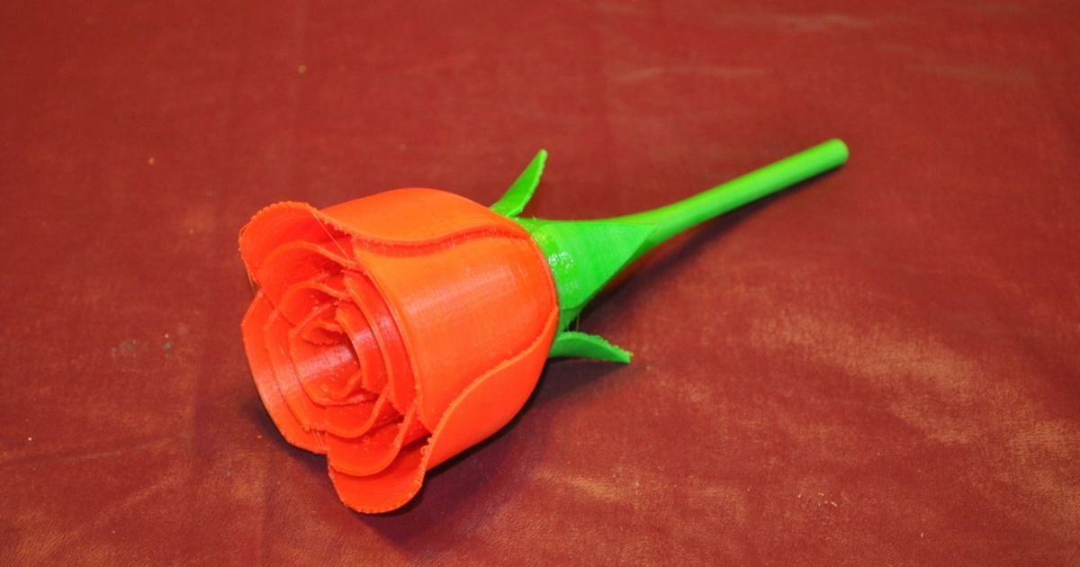 Rose with stem by NikolasR | Download free STL model | Printables.com