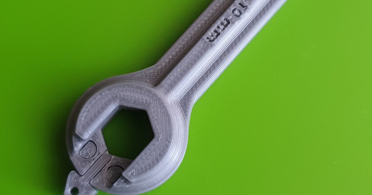 Llave 10 mm con ranura para filamento y bloqueo by MR3D | Download free ...