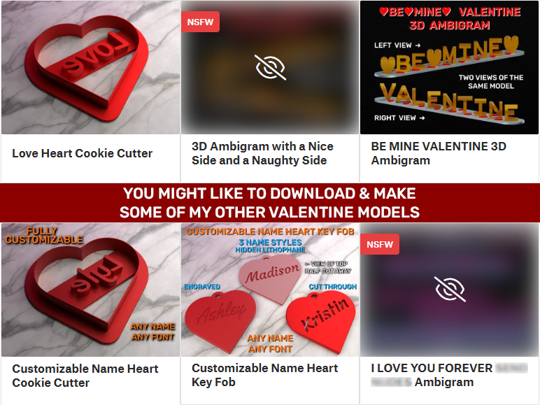 Customizable Two Names Heart Key Fob by Lyl3 | Download free STL model ...