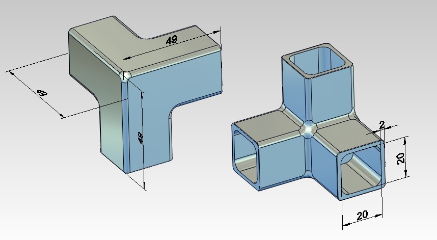 square tube - connect-1-20x20mm 90° von Jux91 | Kostenloses STL-Modell ...