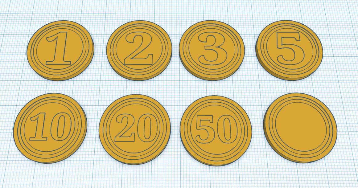 Coins for Board Games by Tomathy | Download free STL model | Printables.com