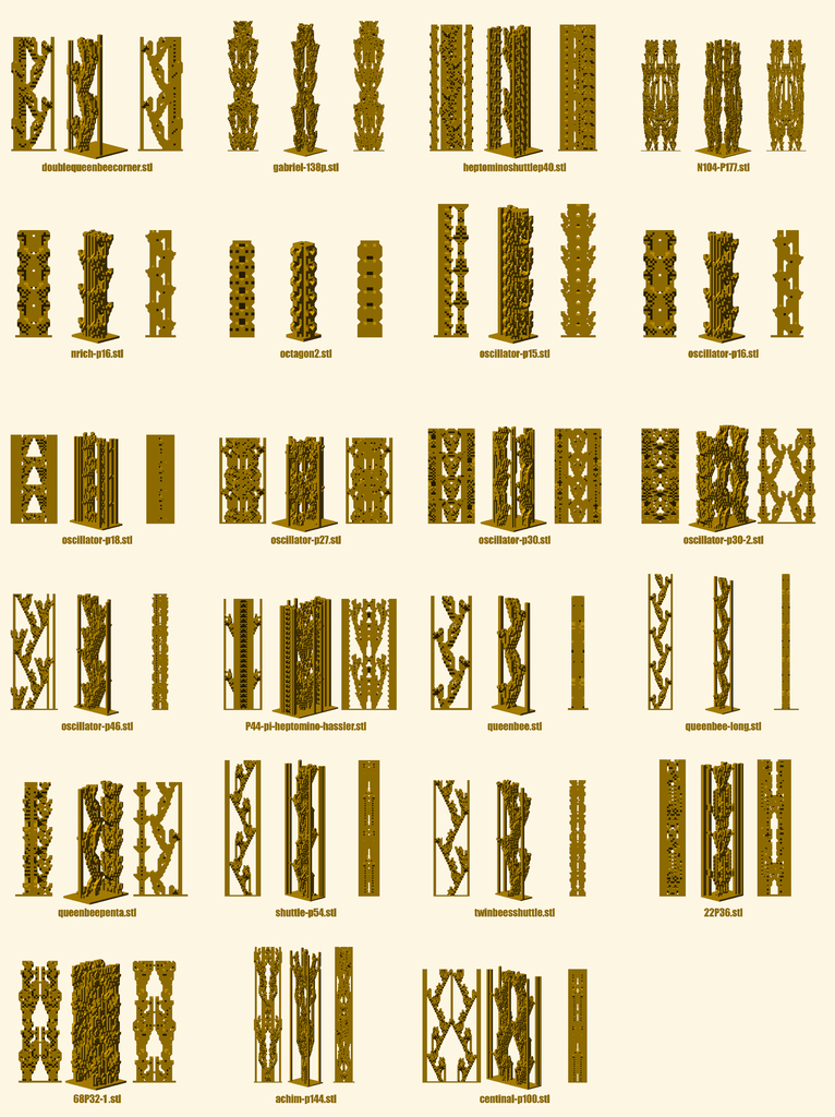 Conway's World #2: Oscillators by Fernando Jerez | Download free STL ...