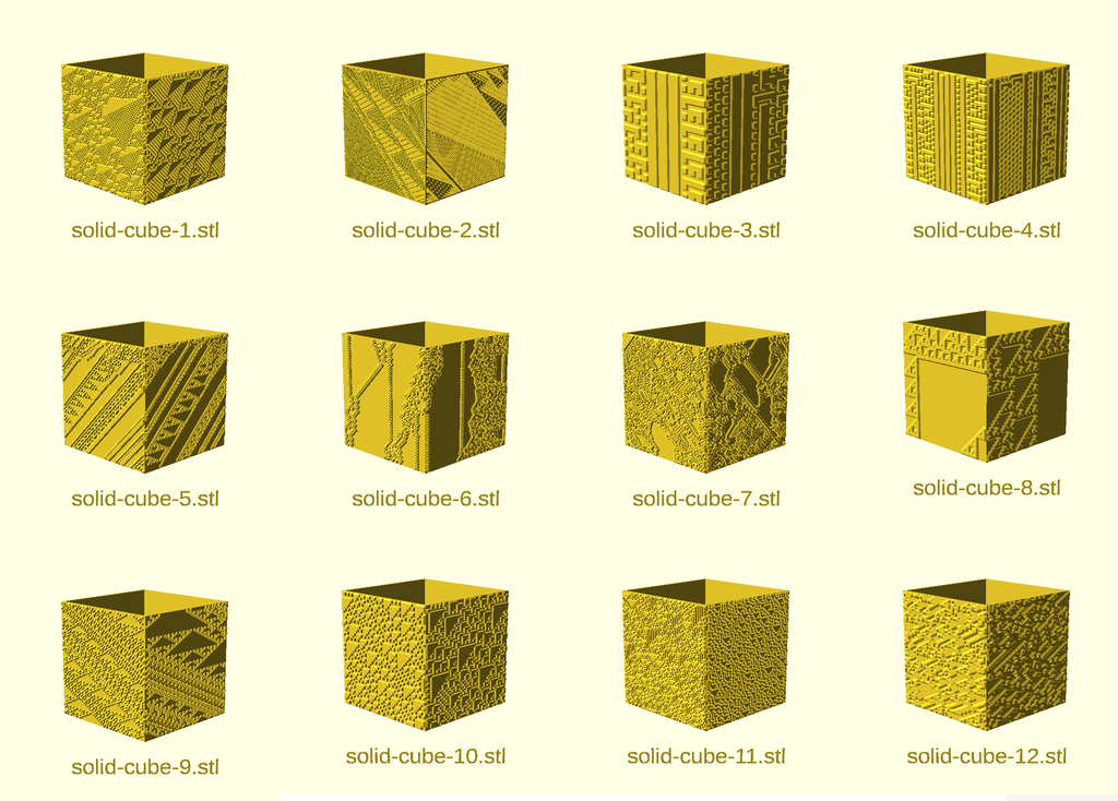Wolfram's CA Cubes Collection by Fernando Jerez | Download free STL ...