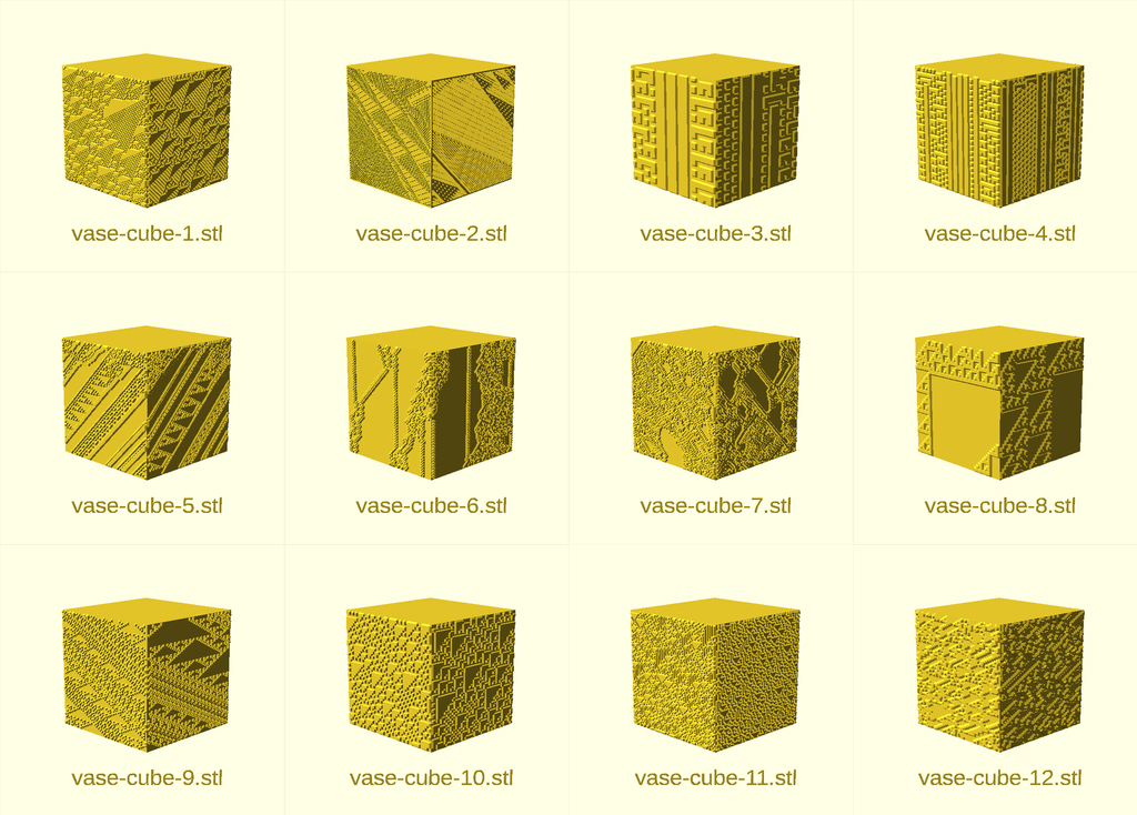 Wolfram's CA Cubes Collection by Fernando Jerez | Download free STL model | Printables.com