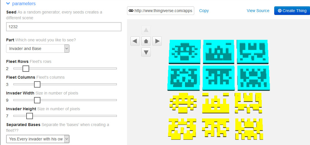 Space Invaders Fleet Generator by Fernando Jerez | Download free STL ...
