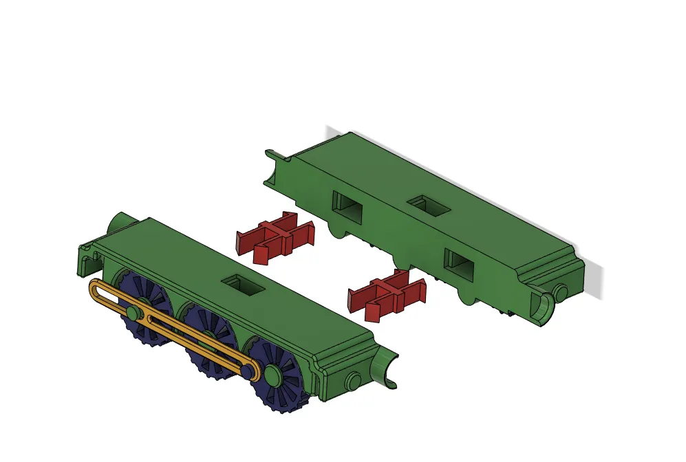 Mini Toy Steam Train, moving side-rods, SNAP TOGETHER, NO SUPPORTS ...