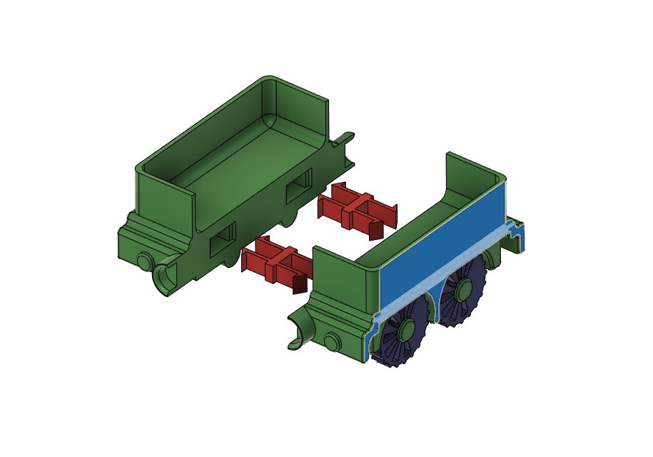 Mini Toy Steam Train, moving side-rods, SNAP TOGETHER, NO SUPPORTS ...