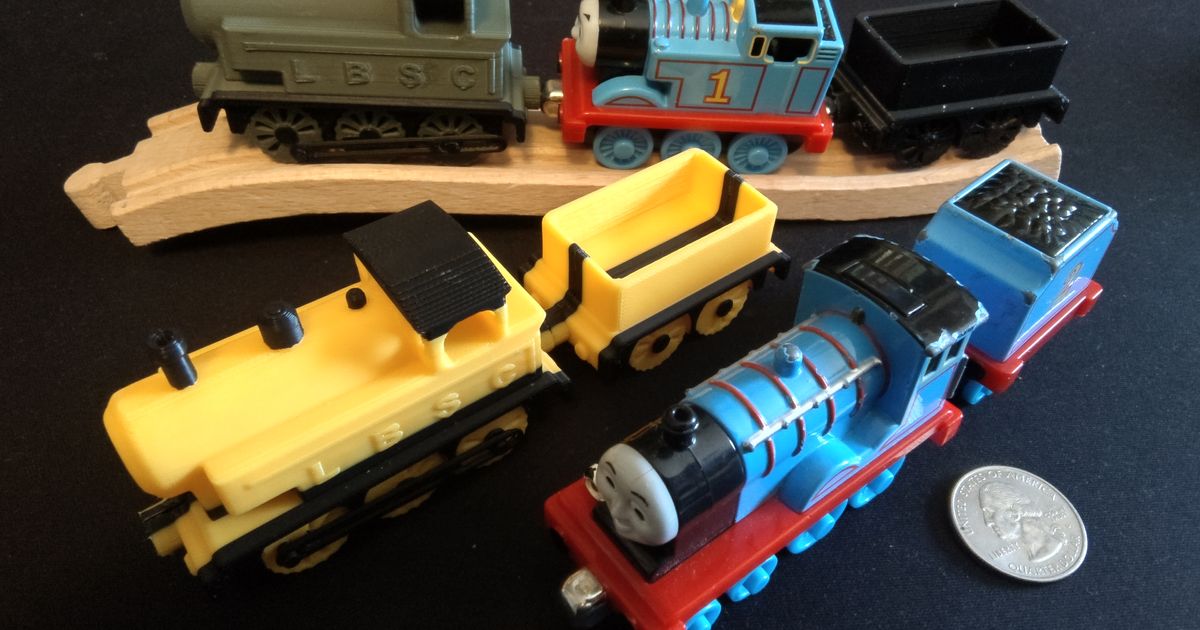 Mini Toy Steam Train, moving side-rods, SNAP TOGETHER, NO SUPPORTS ...