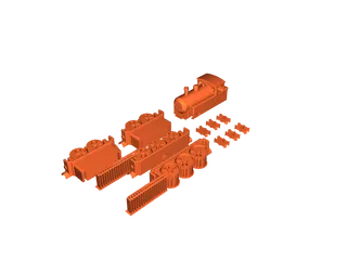 Mini Toy Steam Train, moving side-rods, SNAP TOGETHER, NO SUPPORTS ...