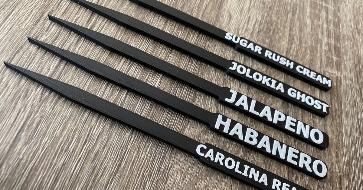 Hot pepper plant lables by pjp_innovation | Download free STL model ...