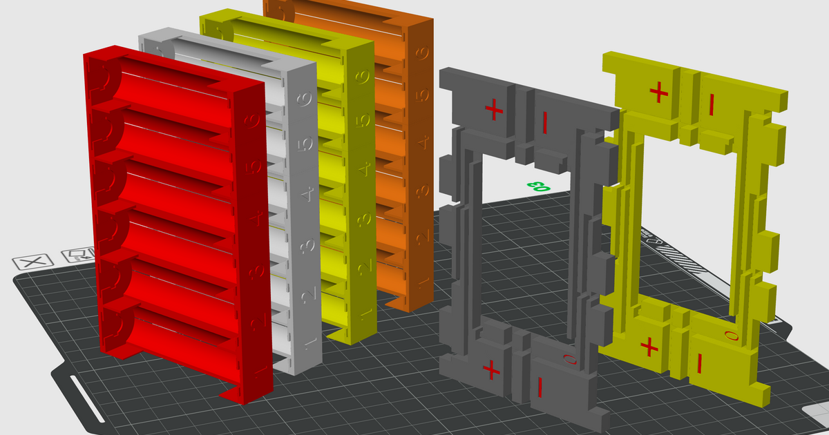 (WIP) Power Bank 3S2P "6 in a row" 18650 Connector Case and Backplane ...