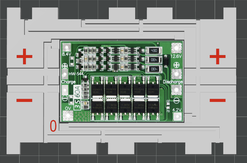 (WIP) Power Bank 3S2P "6 in a row" 18650 Connector Case and Backplane ...