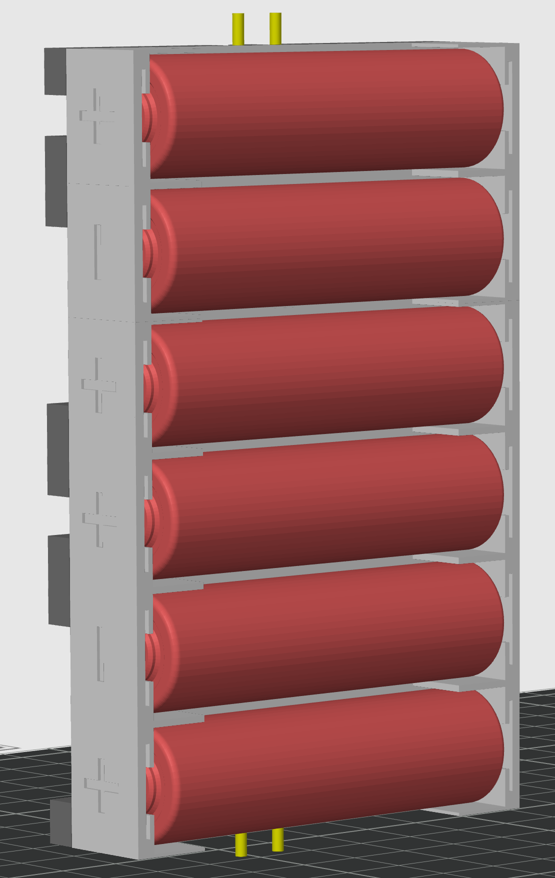 (WIP) Power Bank 3S2P "6 in a row" 18650 Connector Case and Backplane ...