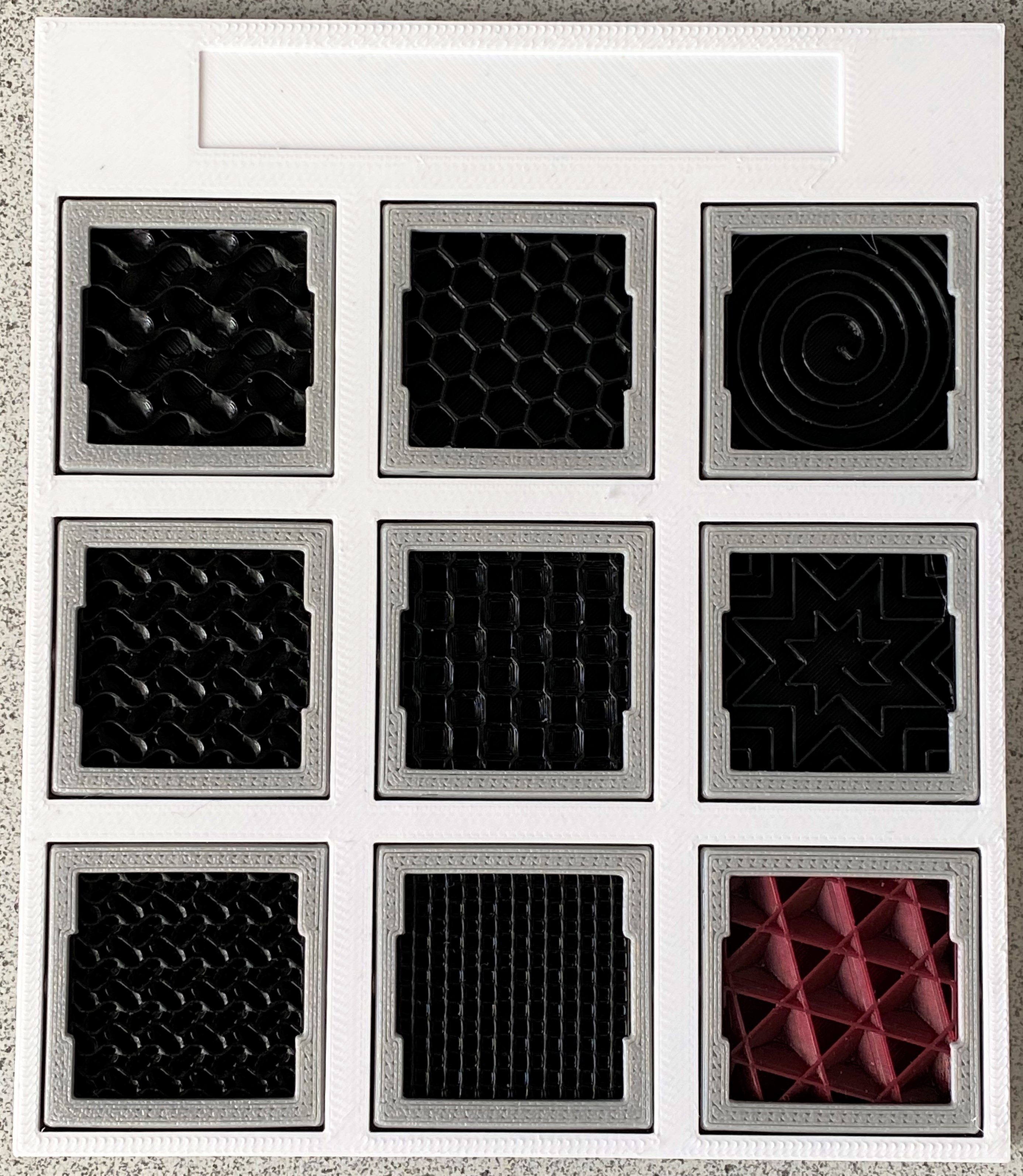 Infill Sampler with exchangeable Infill Testprints by Tritschi ...
