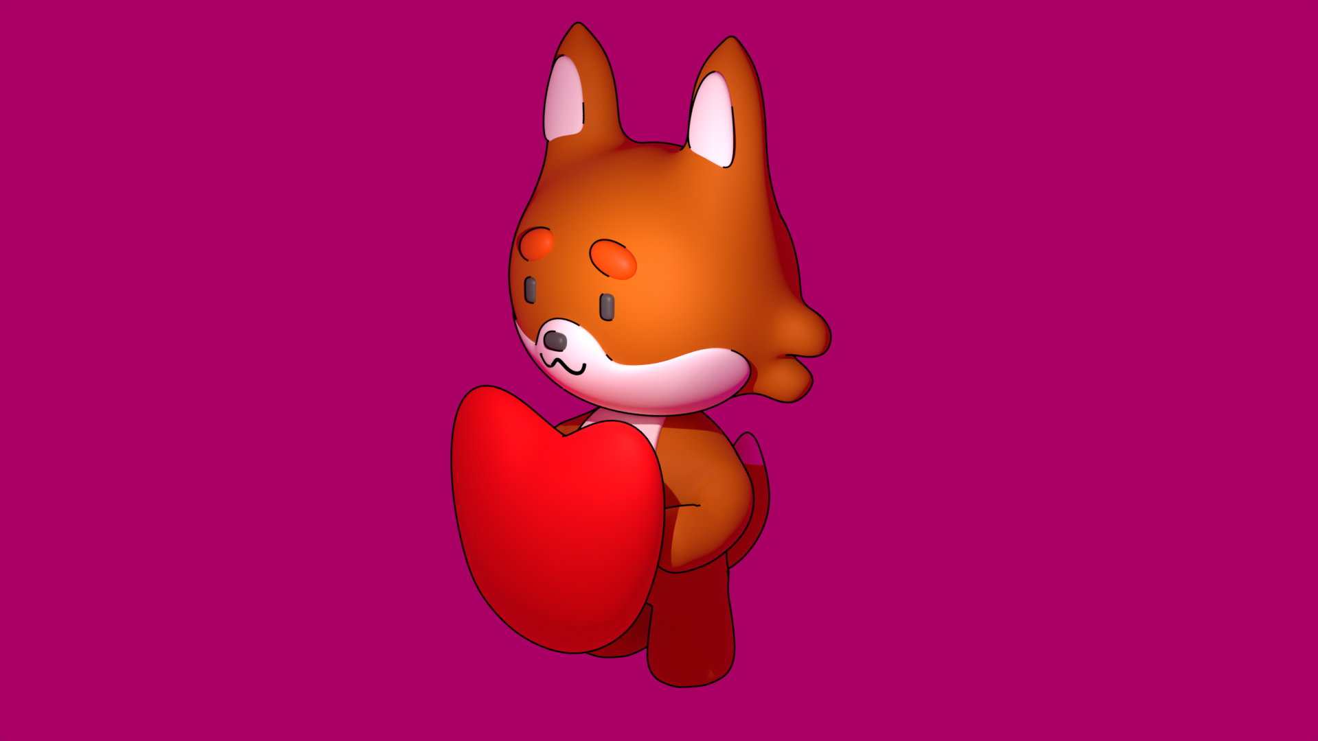 Cute Fox Hugging A Heart For Valentine's Day by yosef | Download free ...