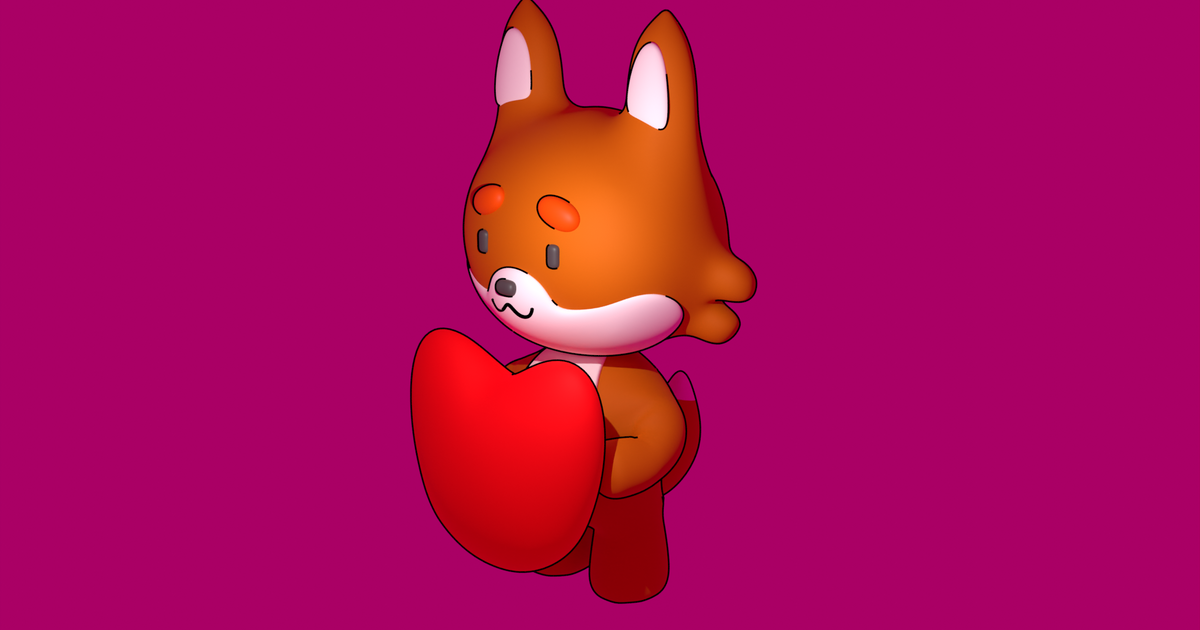 Cute Fox Hugging A Heart For Valentine's Day by yosef | Download free ...
