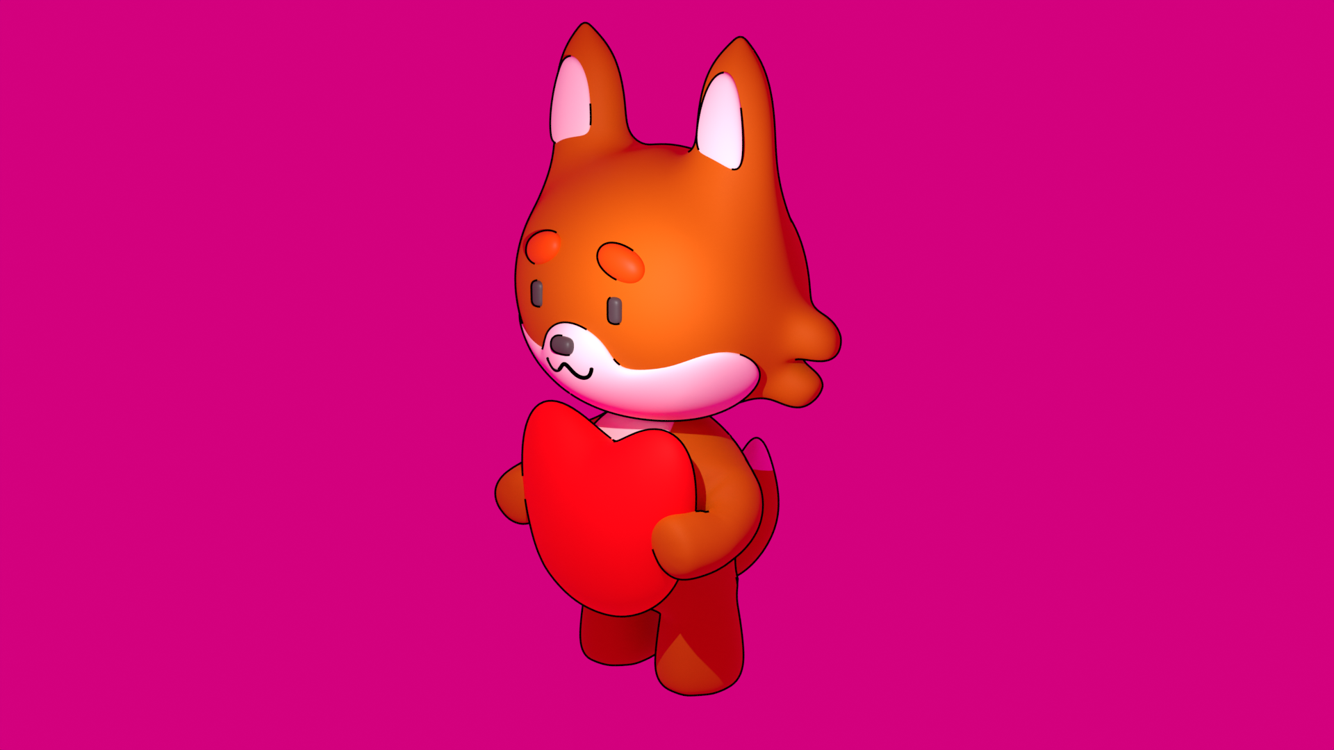 Cute Fox Hugging A Heart For Valentine's Day by yosef | Download free ...
