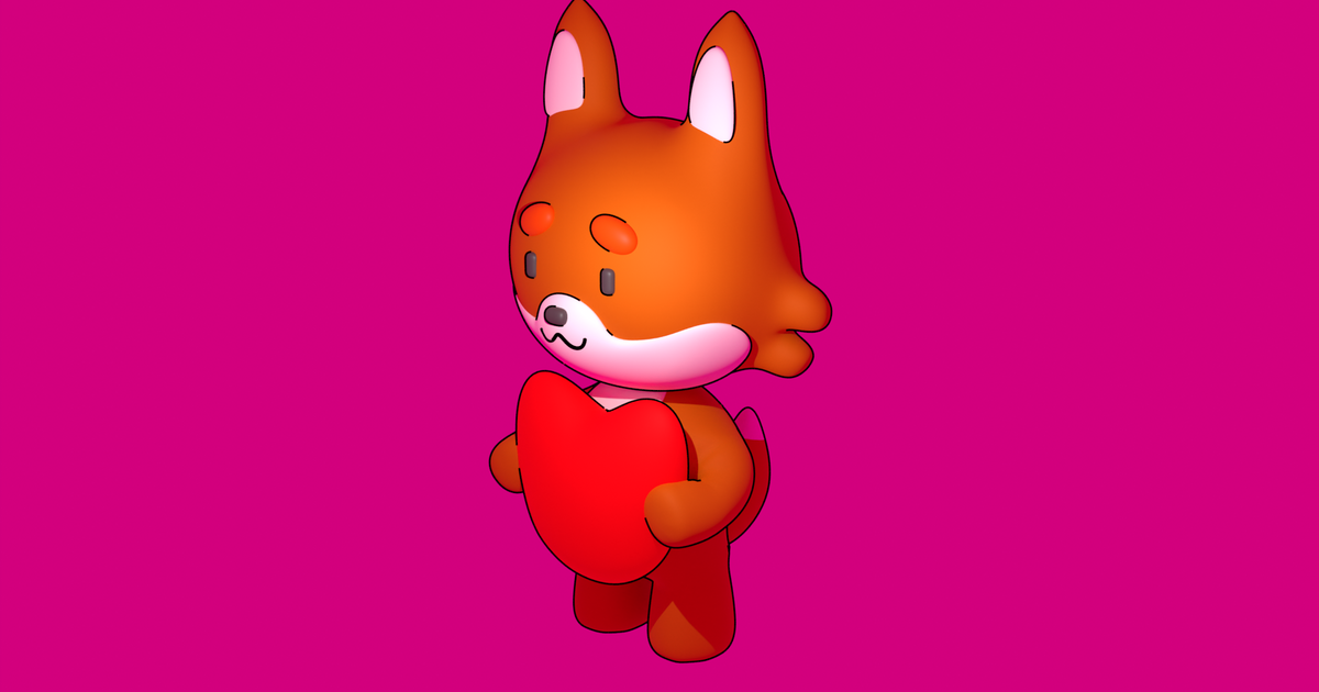 Cute Fox Hugging A Heart For Valentine's Day by yosef | Download free ...