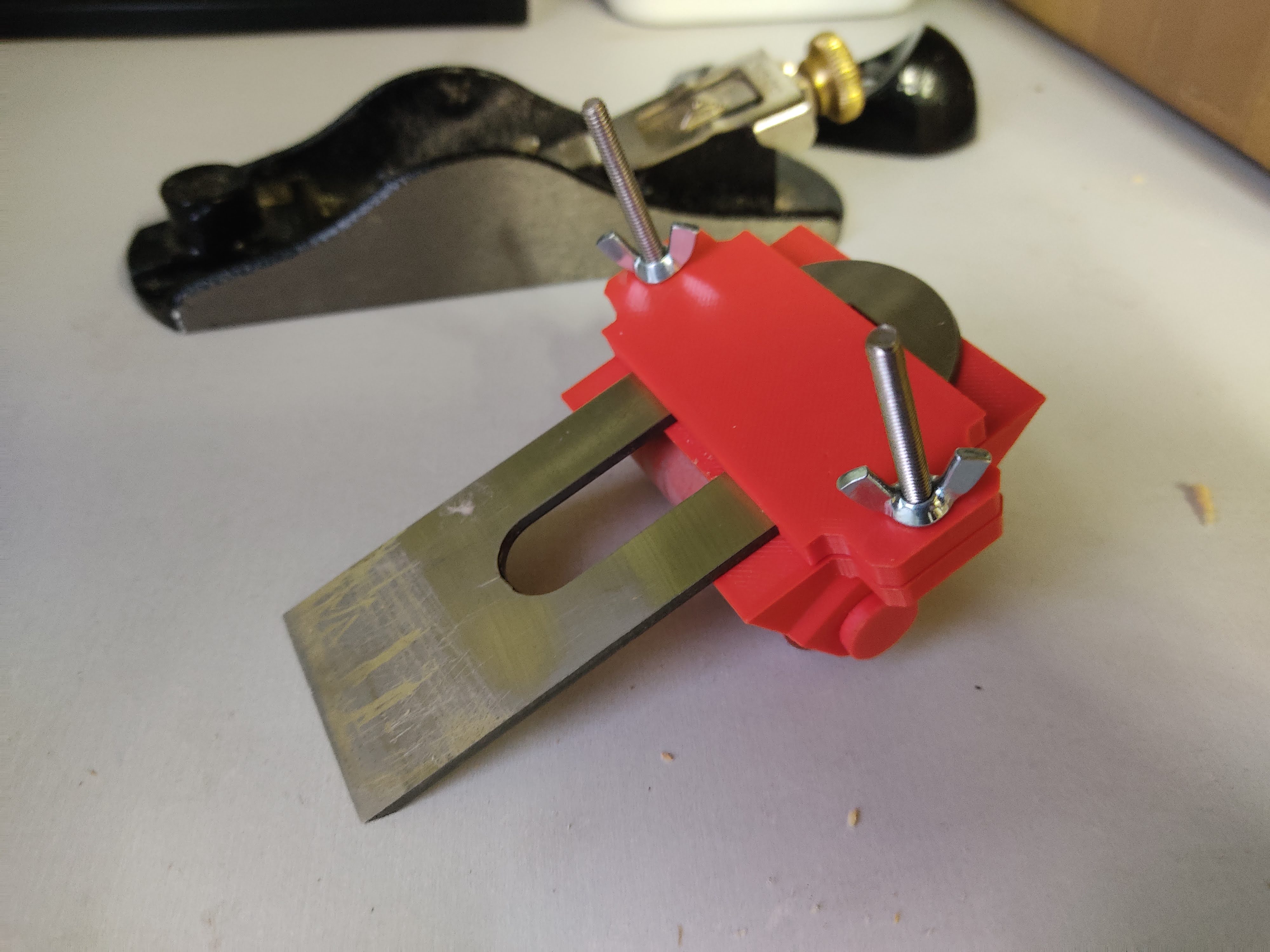 Planer blade clamp for compact chisel sharpening jig by Zekko ...