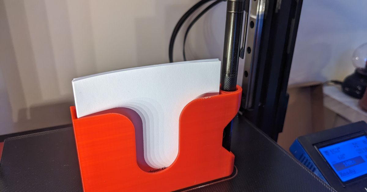 Note paper and pen holder fridge magnet by Sibi | Download free STL ...