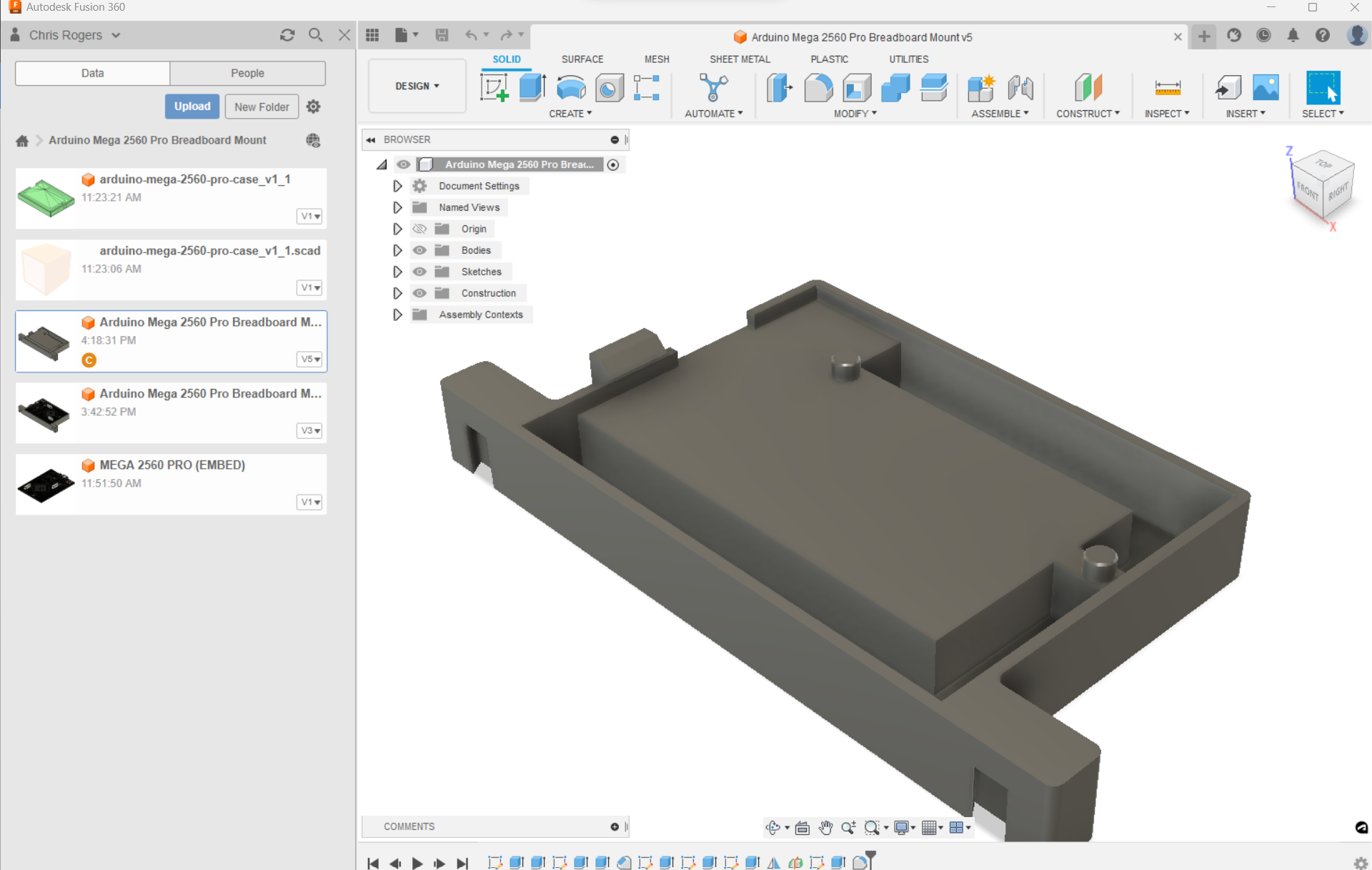 Arduino Mega 2560 Pro Breadboard Mount by hackoholic | Download free ...
