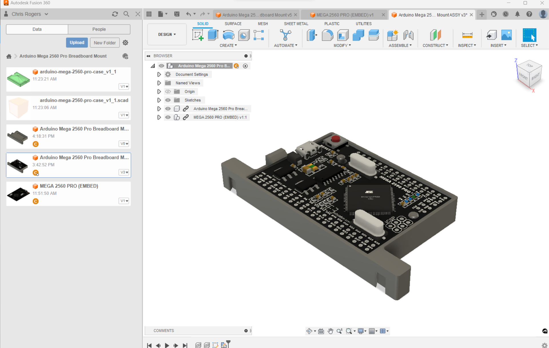 Arduino Mega 2560 Pro Breadboard Mount by hackoholic | Download free STL model | Printables.com