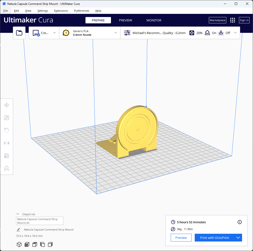 Nebula Capsule Projector Command Strip Mount by Pulse1147 | Download ...