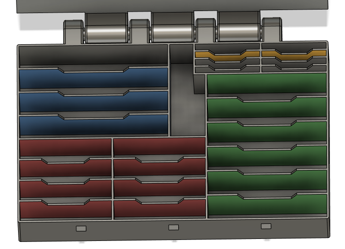 Fully 3D Printed 4-Segment Configurable Storage Box With Hinged Lid and ...