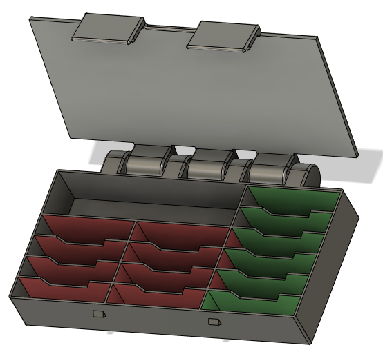 Fully 3D Printed 4-Segment Configurable Storage Box With Hinged Lid and ...
