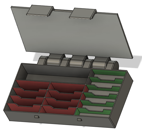 Fully 3D Printed 4-Segment Configurable Storage Box With Hinged Lid and ...