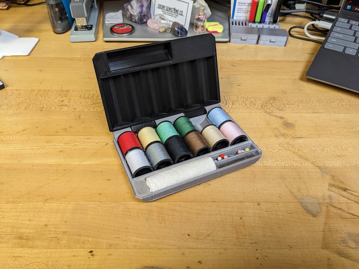 Sewing Kit Box with Integrated Pin Cushion and Magnetic Closure by ...