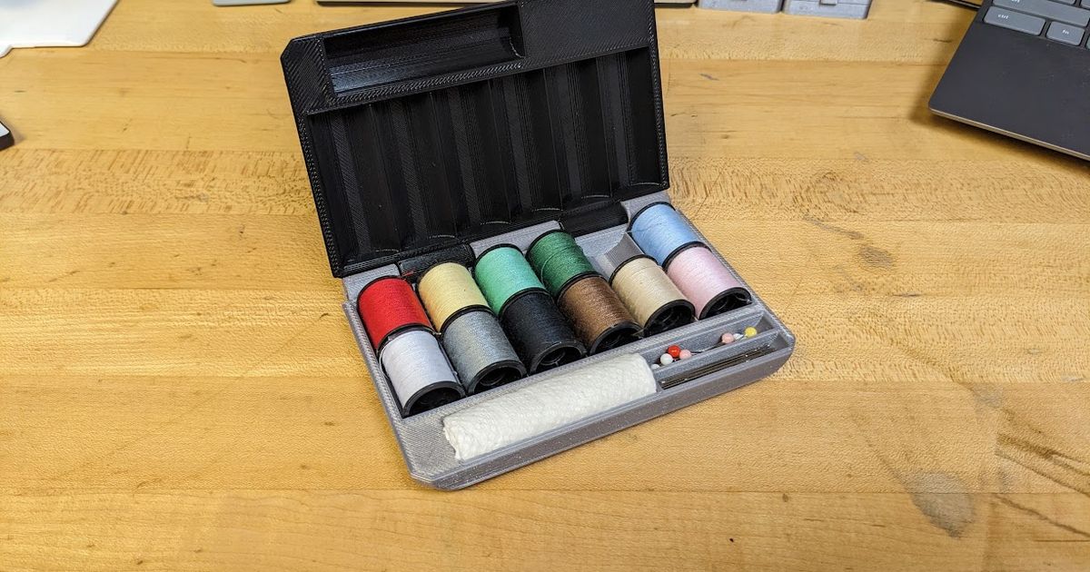 Sewing Kit Box with Integrated Pin Cushion and Magnetic Closure by ...