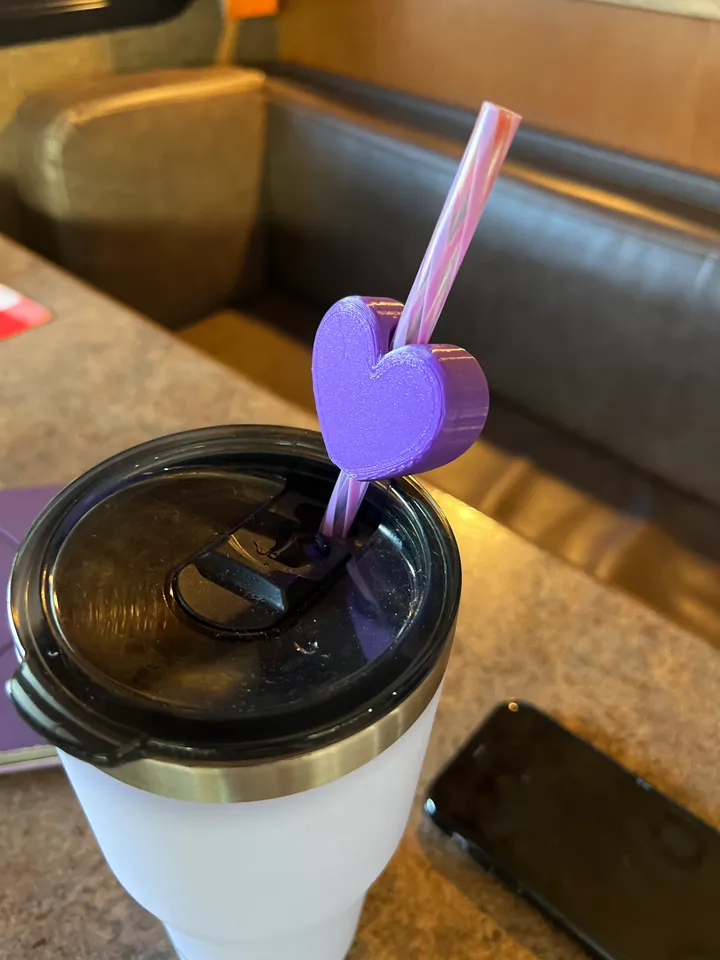 puffy heart straw topper by coynage | Download free STL model ...