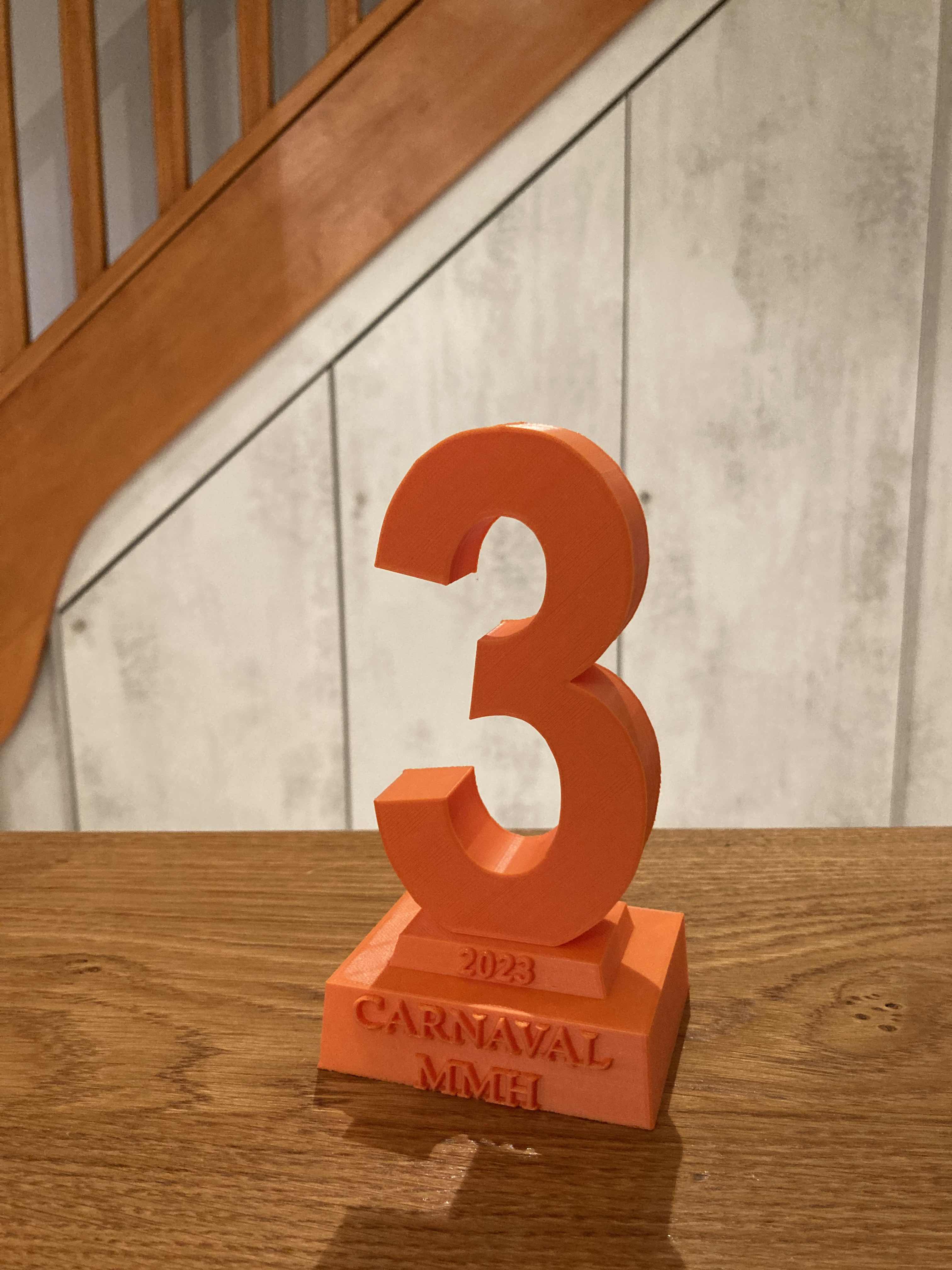 Number Trophy by Roiku | Download free STL model | Printables.com