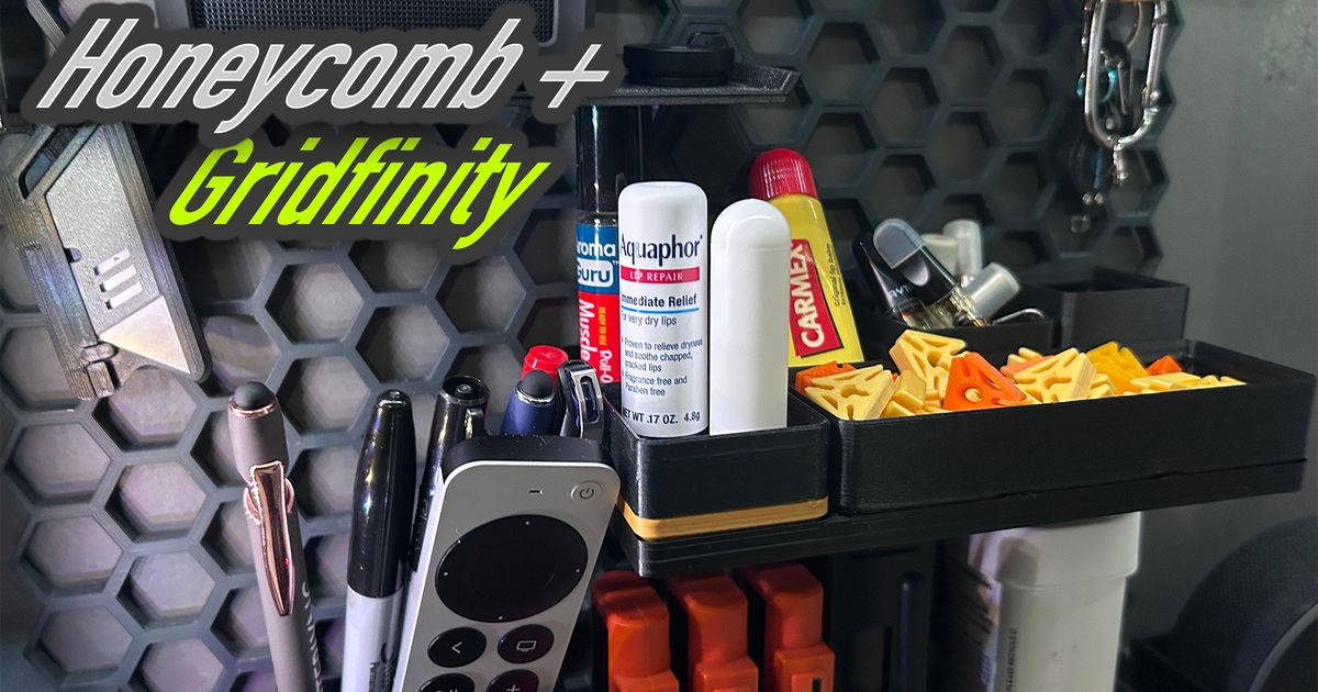 Honeycomb Wall Gridfinity Shelf - 4x2 by K2_Kevin | Download free STL model | Printables.com