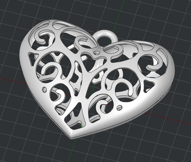 Heart lace pendant by GreenCopper | Download free STL model ...