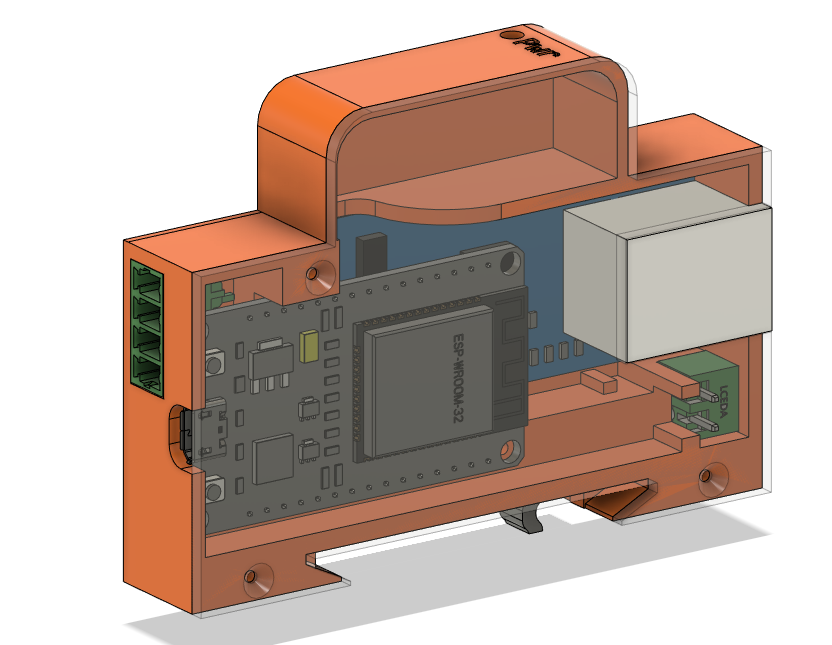 DIN rail mount ESP32 + Lan8720 by batteria_ | Download free STL model ...