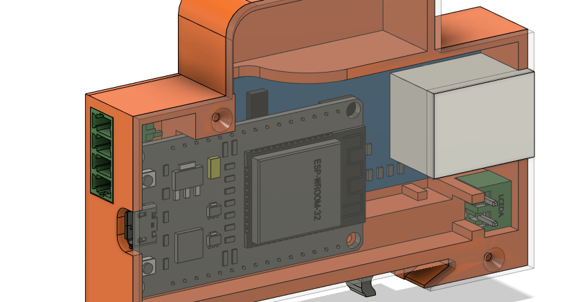 DIN rail mount ESP32 + Lan8720 by batteria_ | Download free STL model ...