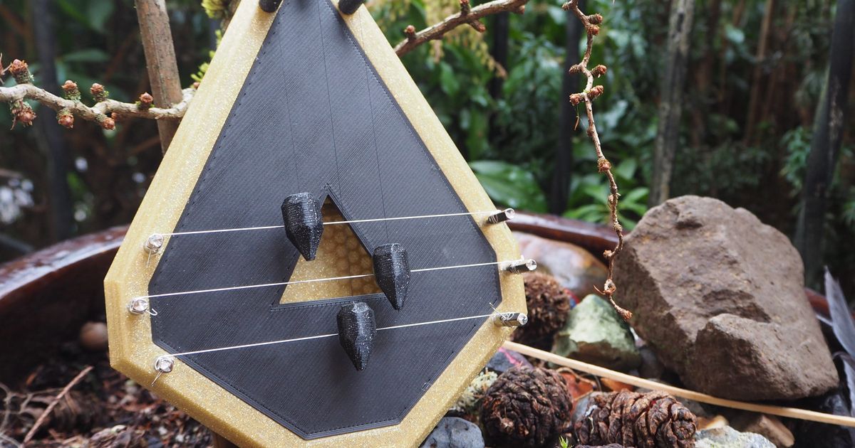 Three String Door Harp by OpenFabPDX | Download free STL model ...