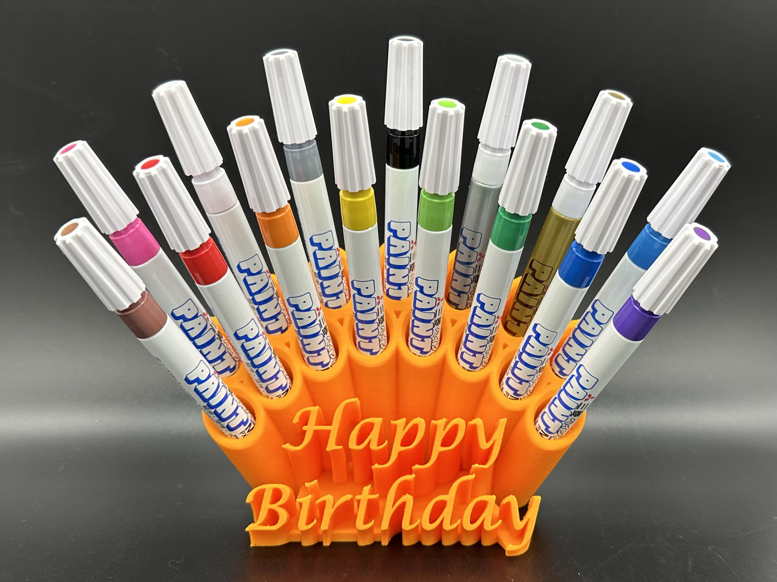 Happy Birthday_Pen Holder by Zicchan | Download free STL model ...